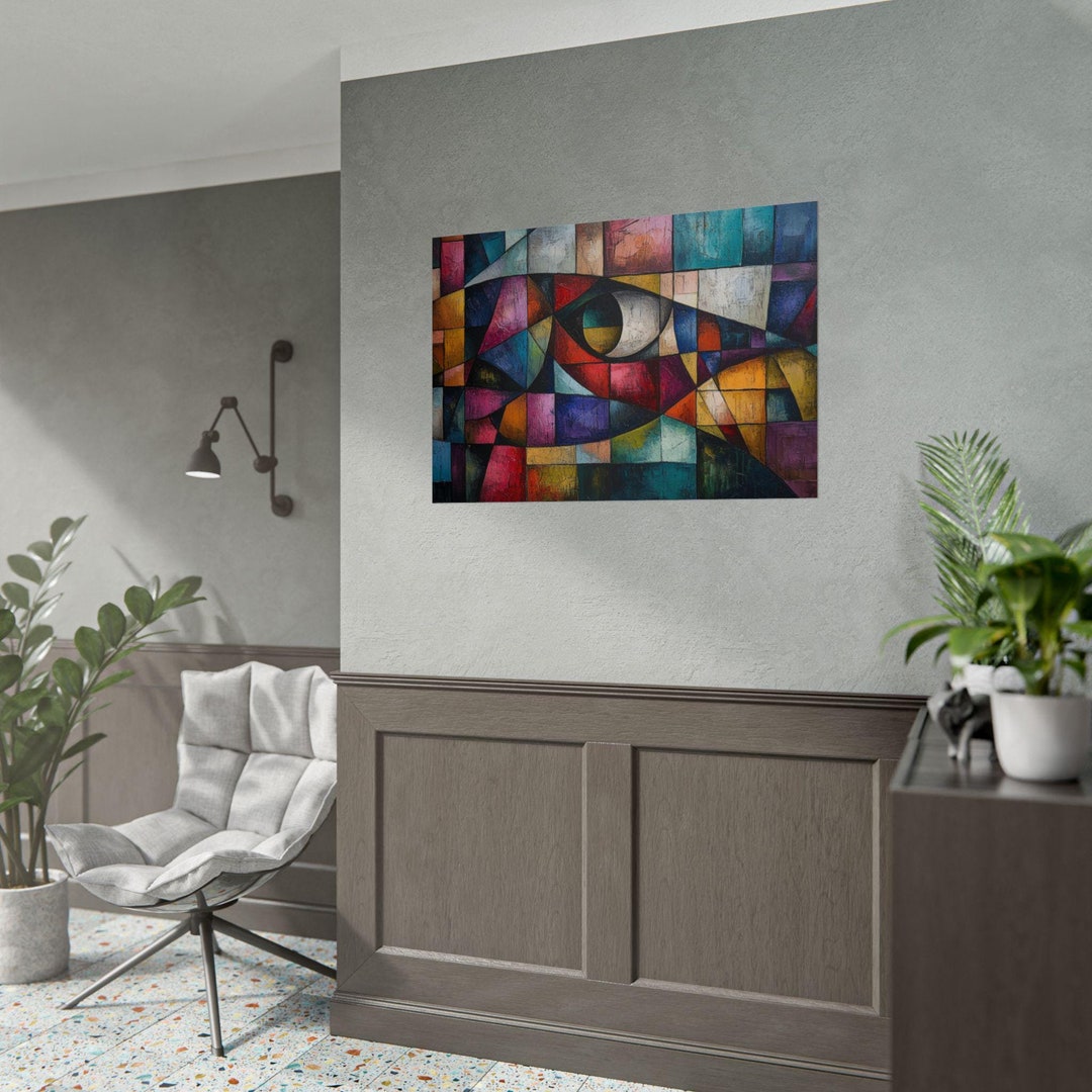 Abstract Eye Poster Art Eye Wall Decor Geometric Art Abstract Painting ...