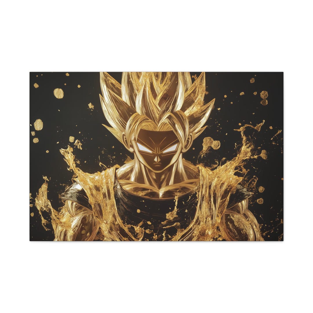 Gold Leaf Super Saiyan Rage Canvas Art: Anime DBZ Goku Wall Decor - Etsy