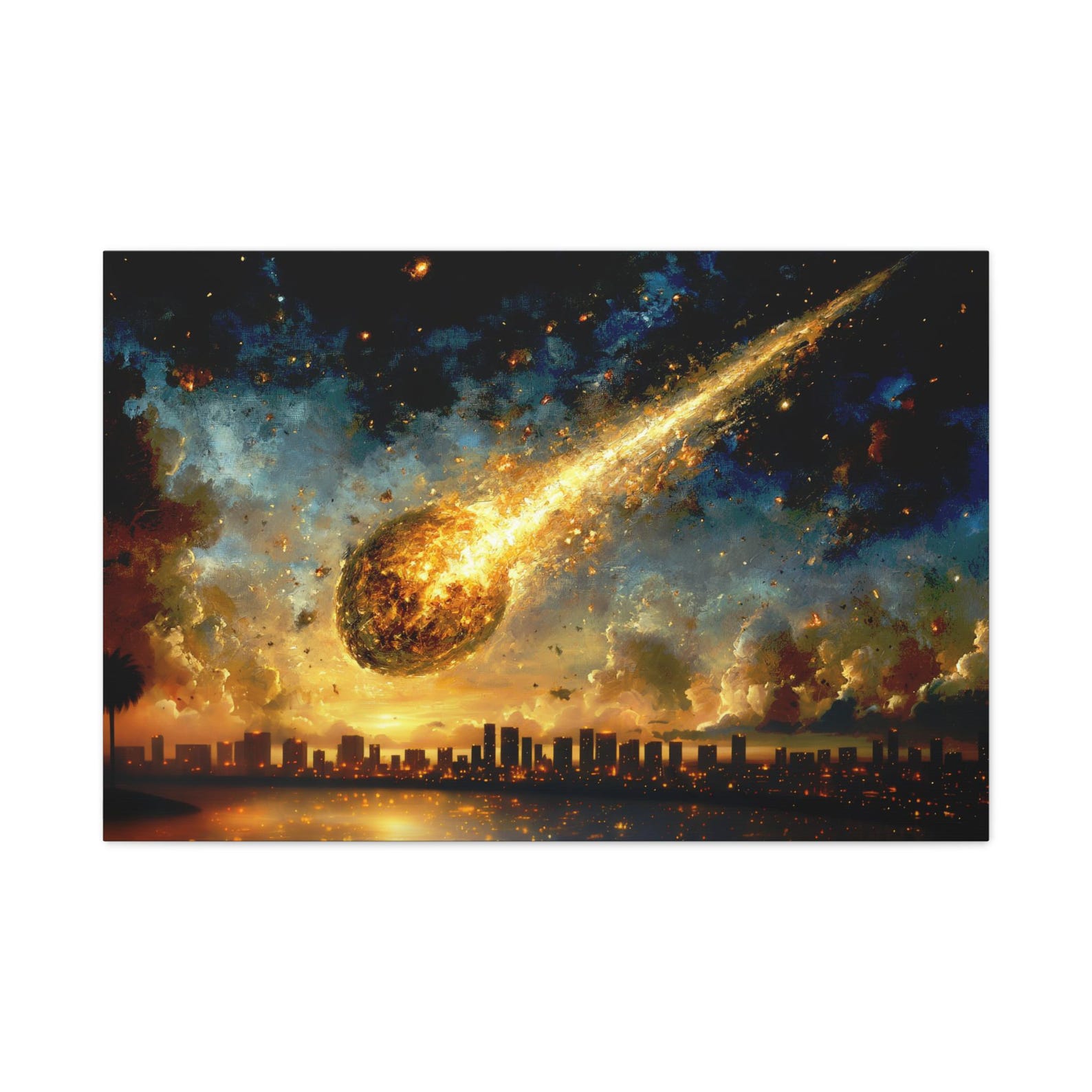 Meteor Impact Canvas Art: Global Calamity Painting - Etsy