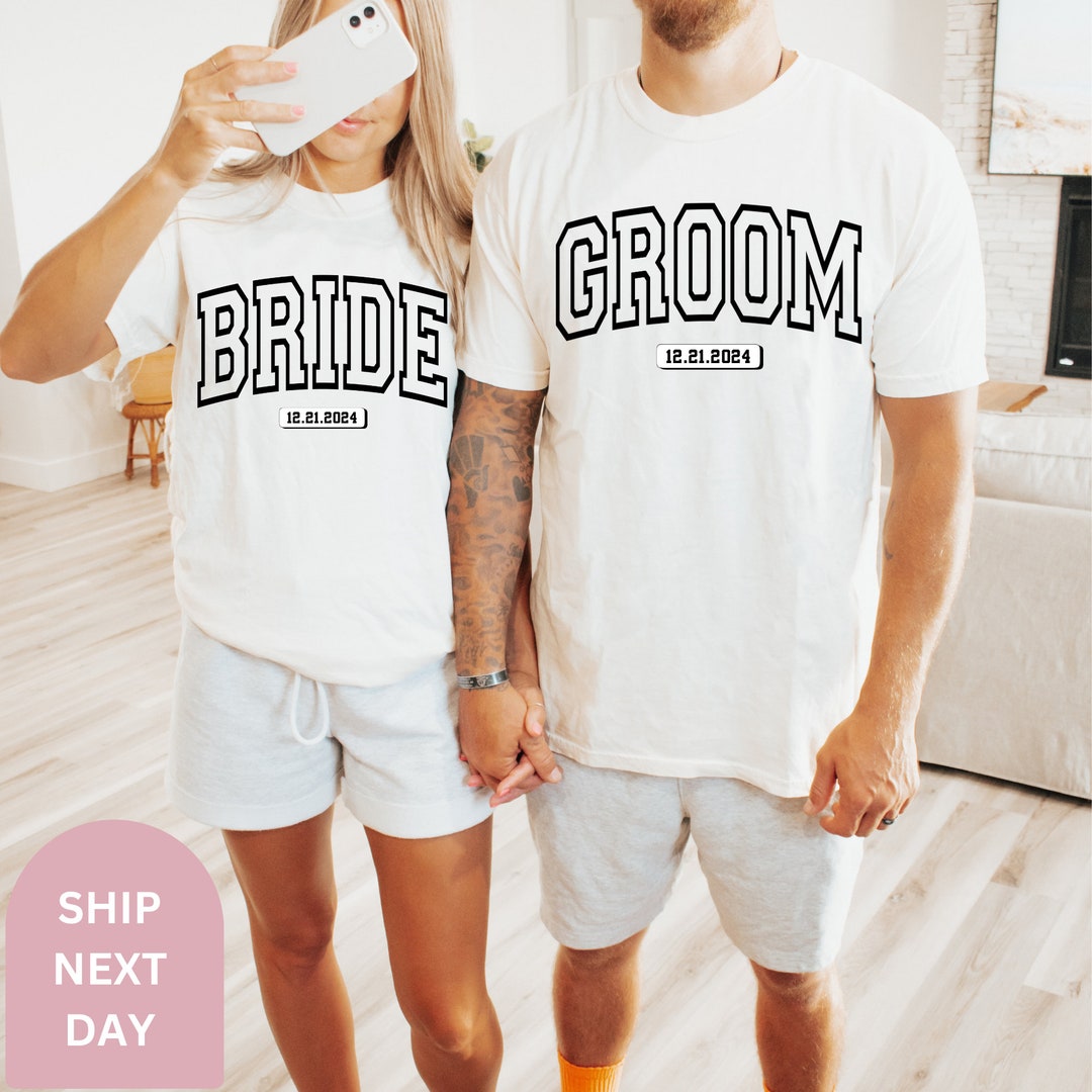 Comfort Colors Matching Bride and Groom Shirt Custom Personalized ...