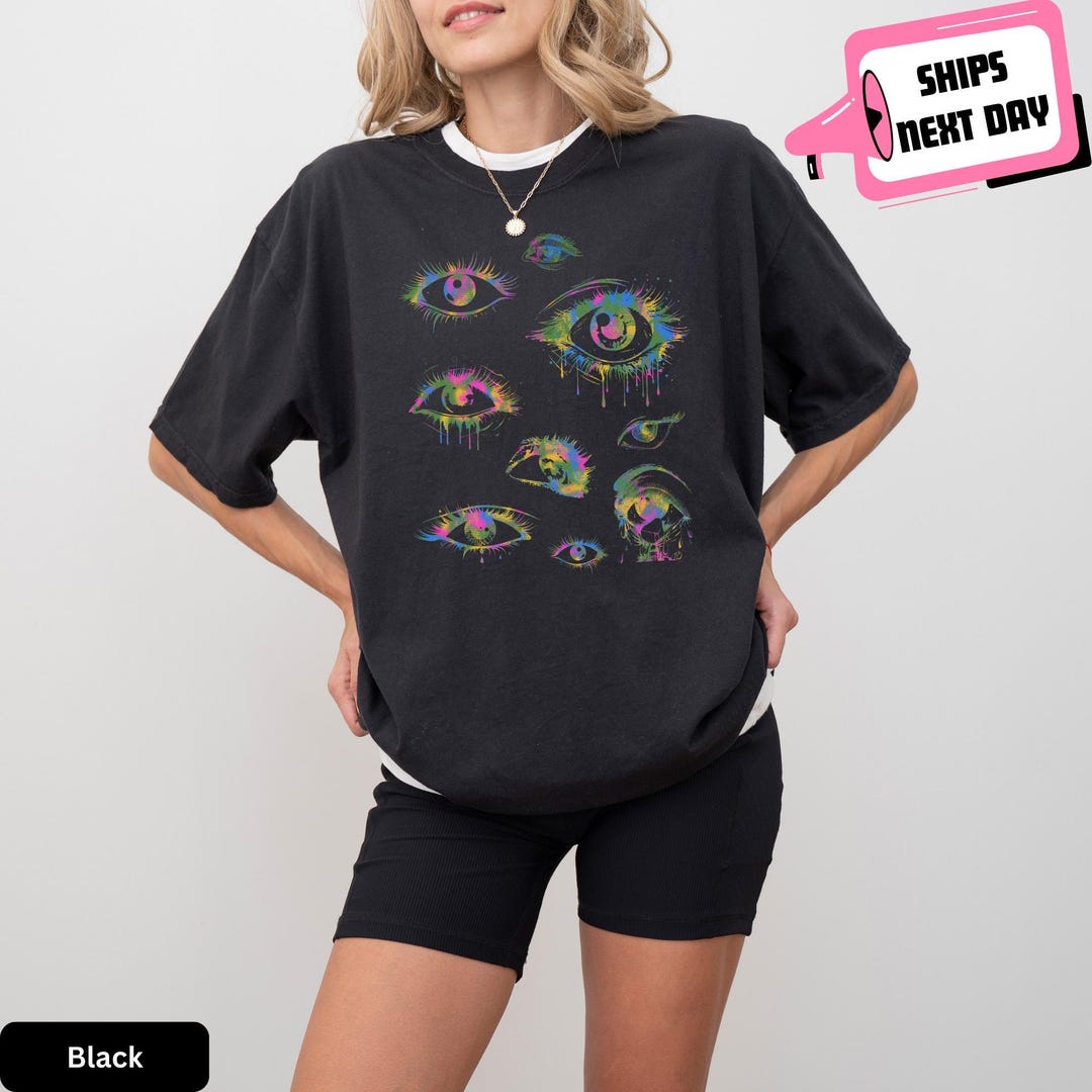 Comfort Colors Glitch Eyes Weirdcore Aesthetic Shirt Dreamcore Kidcore ...