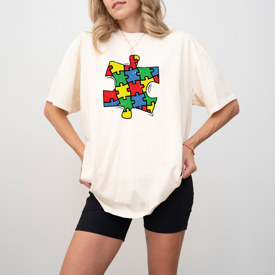 Comfort Colors Autism Puzzle Piece Shirt Autism Awareness Month Gift ...