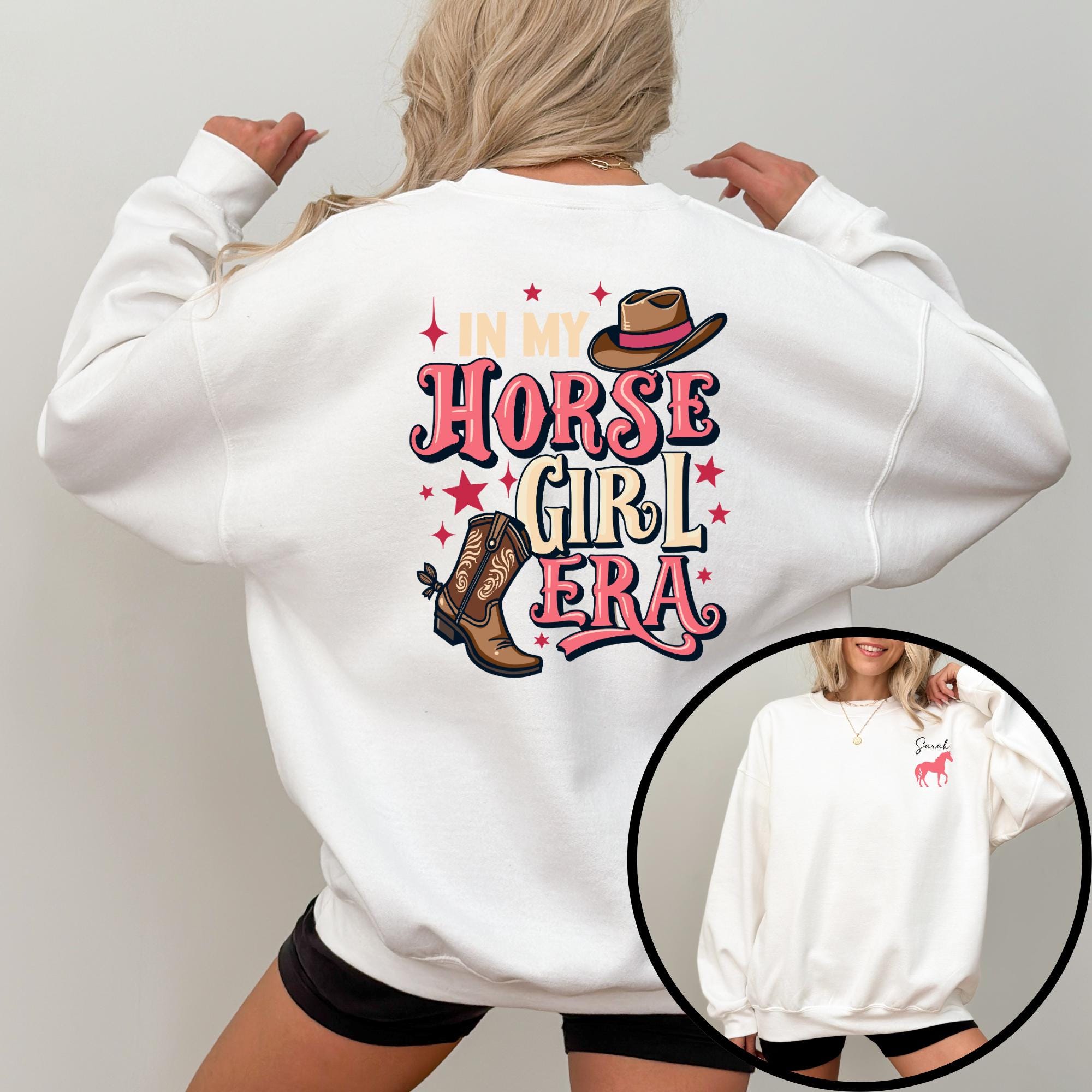 Custom Horse Sweatshirt in My Horse Girl Era Equestrian Name Rodeo ...