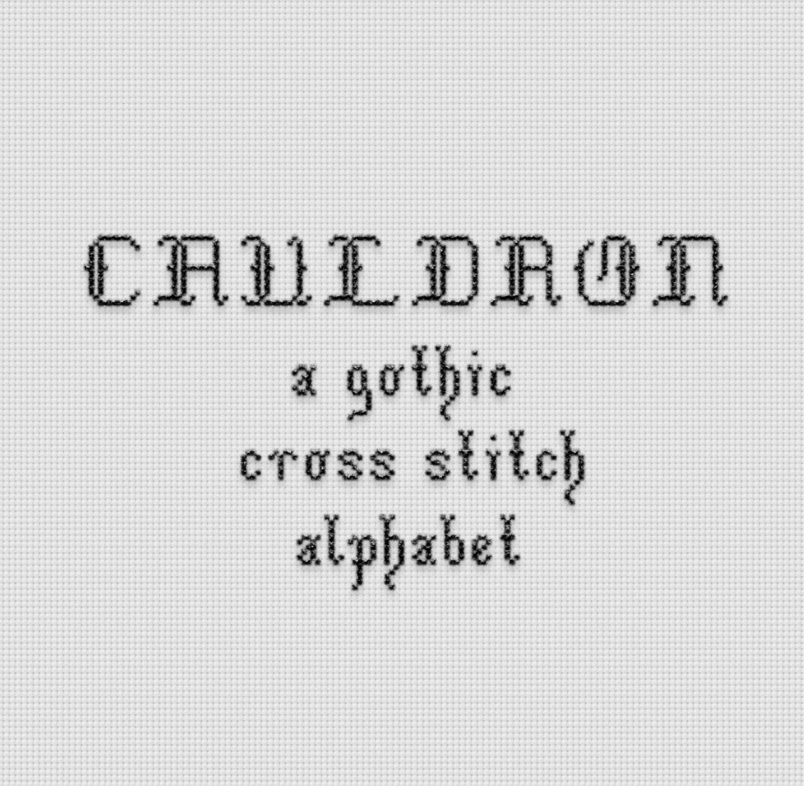 Cauldron - Cross Stitch Alphabet Pattern - Alphabet 51 - Gothic ...