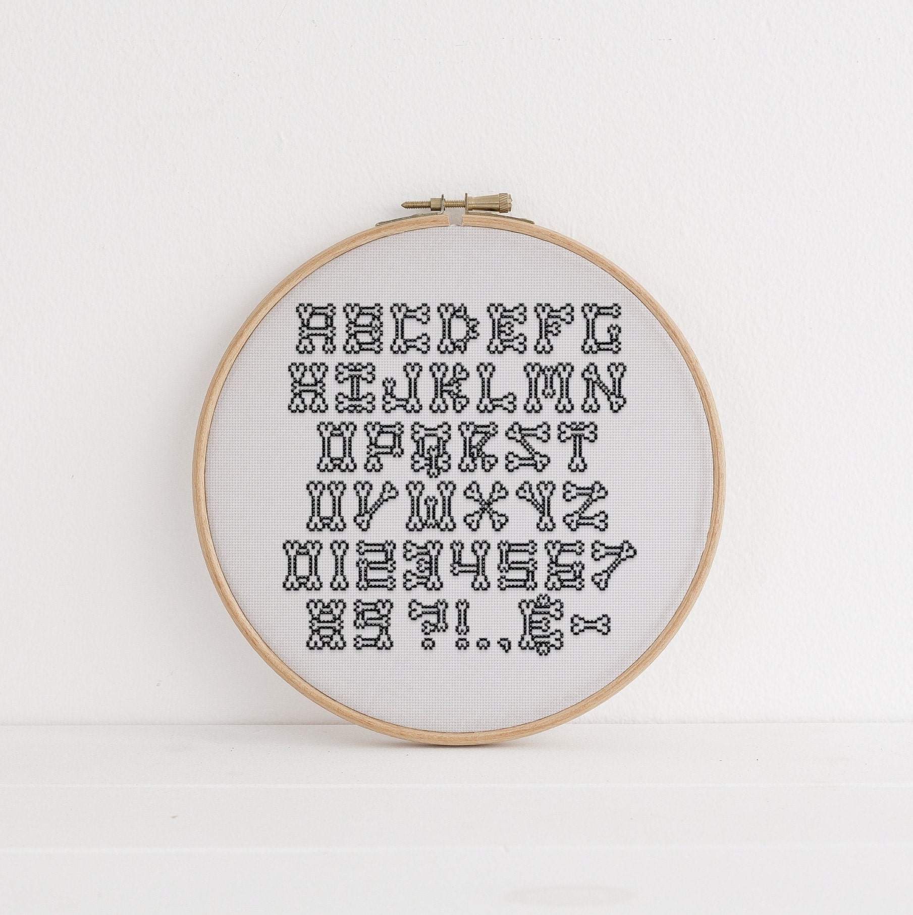 Bones - Cross Stitch Alphabet Pattern - Alphabet 11 - Decorative Horror ...