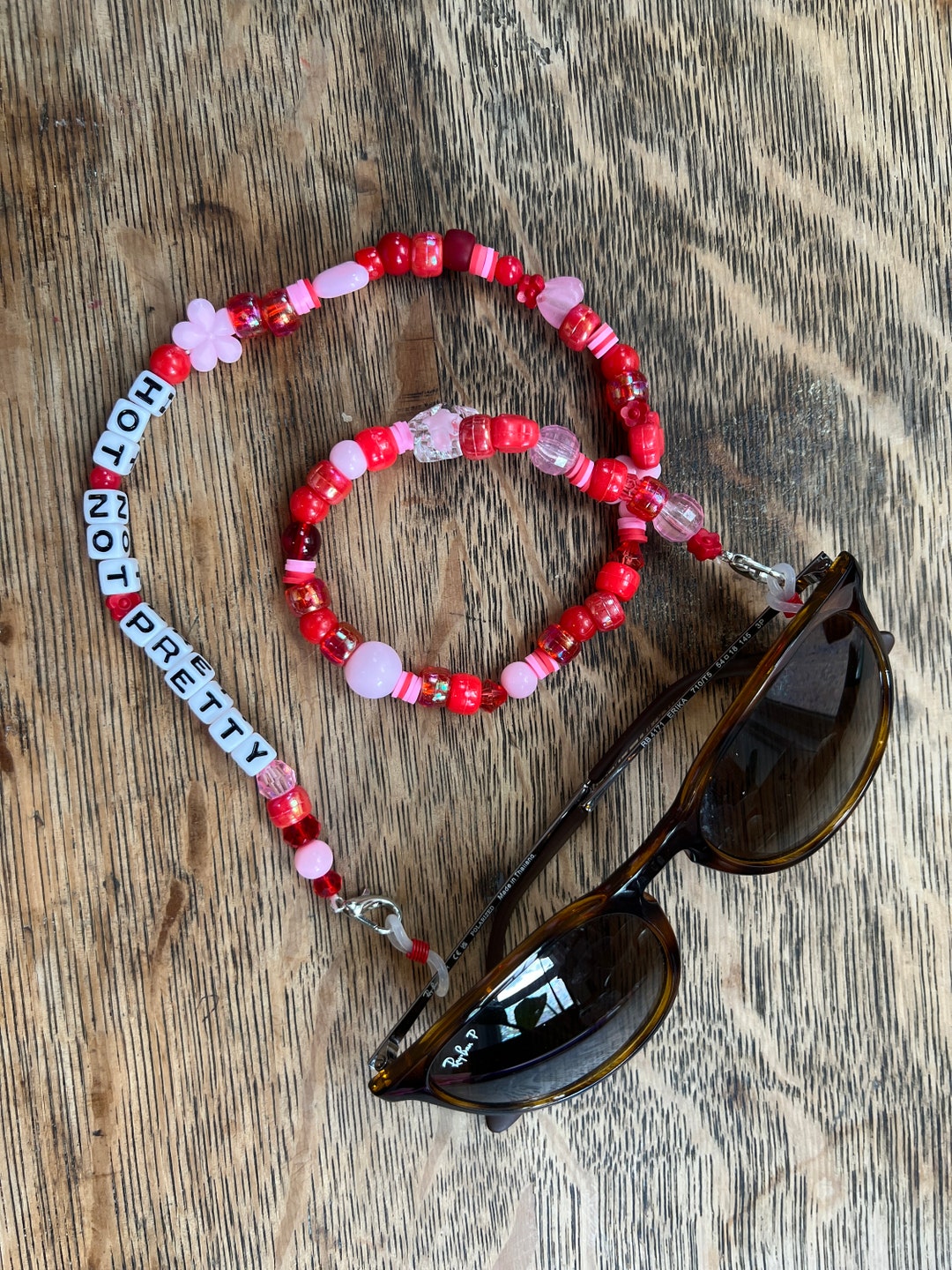 Chappell Roan hot Not Pretty Eyeglass Chain, Red & Pink MADE TO ORDER ...