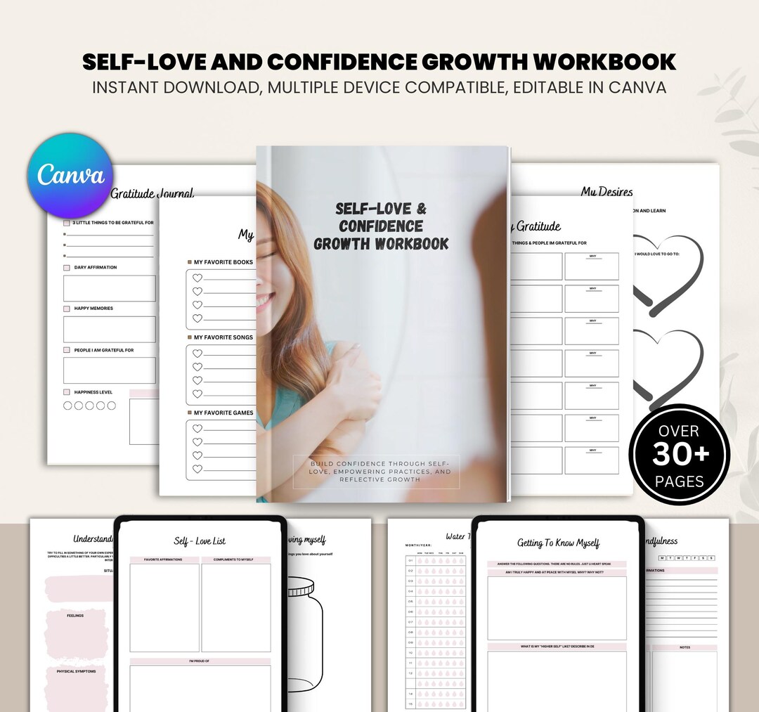 Self-love and Confidence Growth Workbook, Personal Development Journal ...