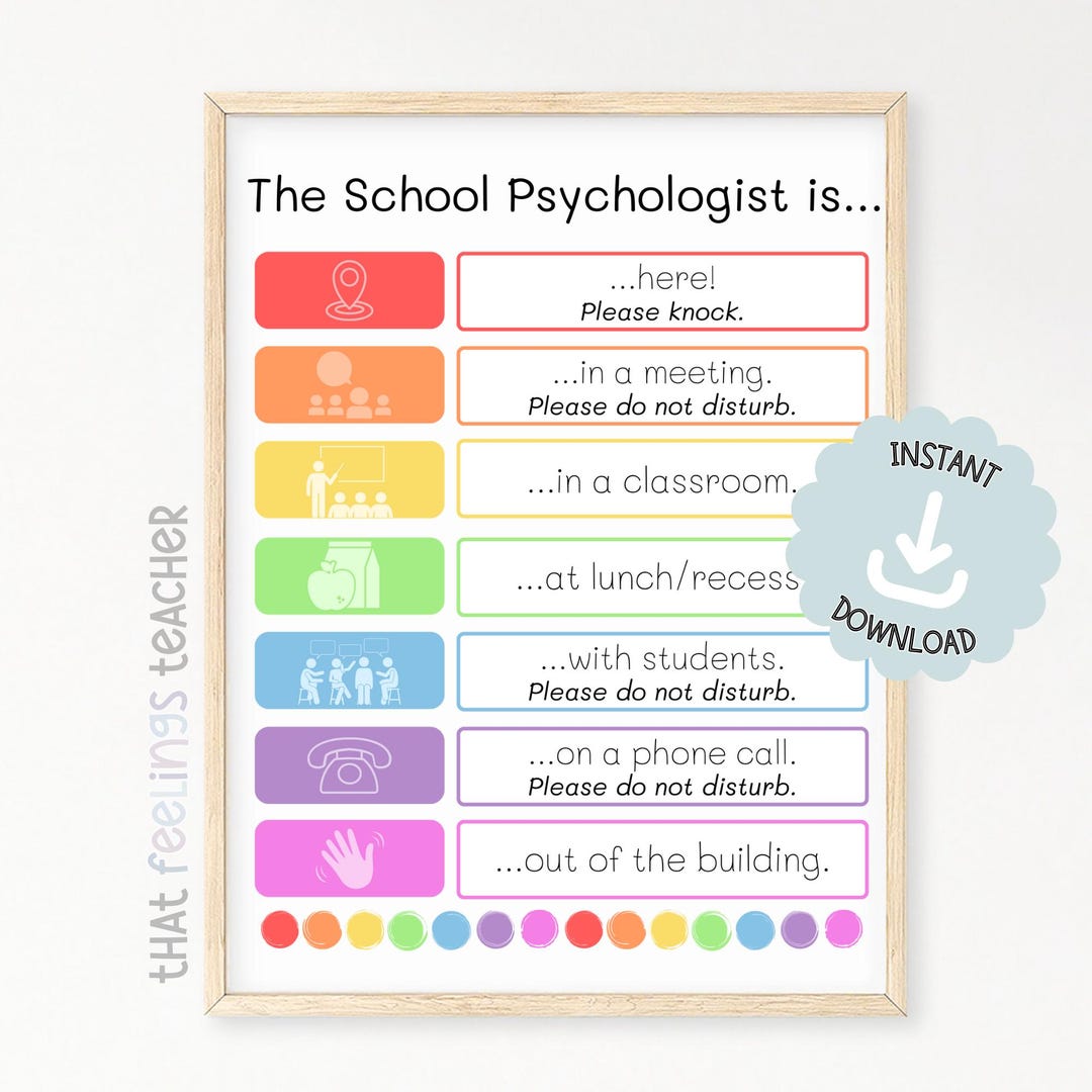 The School Psychologist is Door Sign, Where is the School Psychologist ...