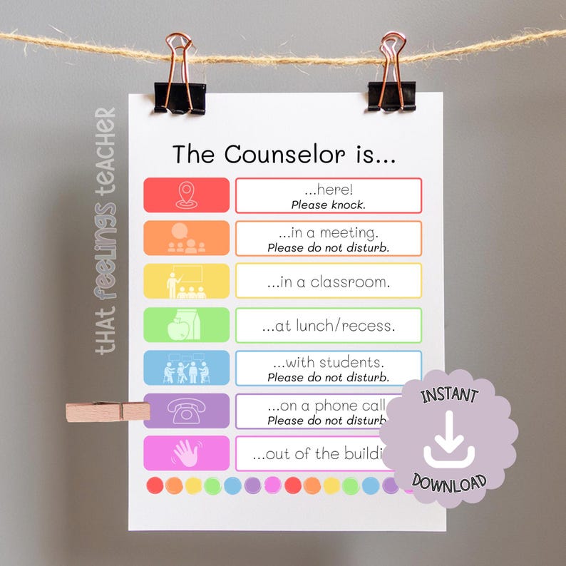 The Counselor is Door Sign, Where is the Counselor, Therapy Office ...