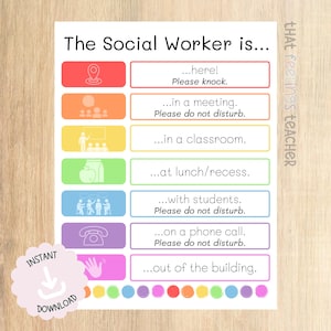 The Social Worker is Door Sign, Where is the Social Worker, Therapy ...