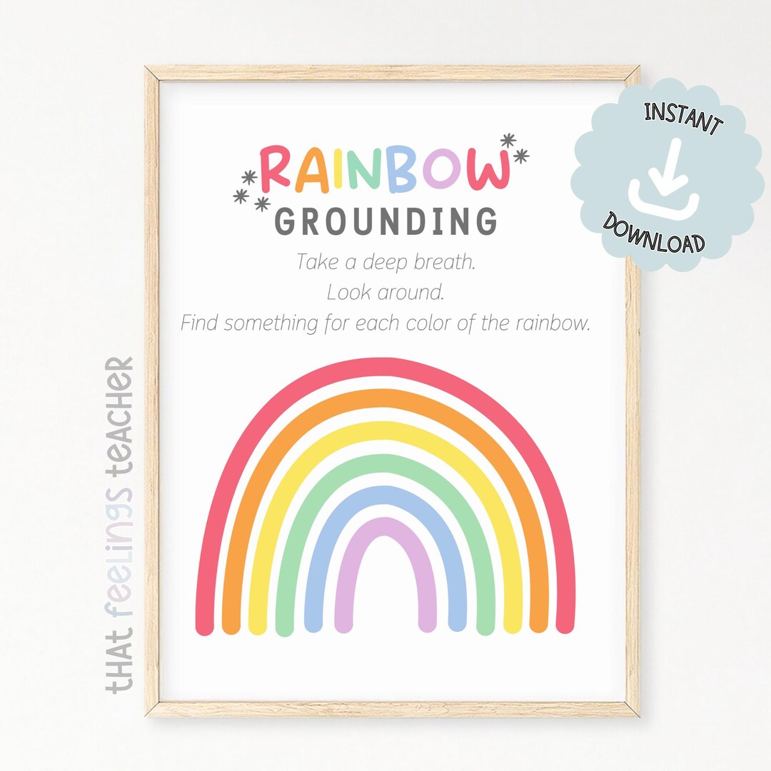 Rainbow Grounding Strategy, Mindfulness, Calm, Grounding Technique ...