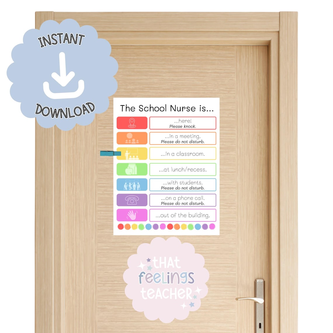 The School Nurse is Door Sign, Where is the School Nurse, Nurses Office ...