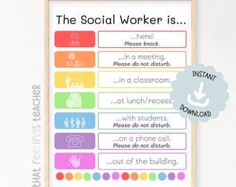 Social Worker Door Sign: Printable Office Decor (digital Download) - Etsy
