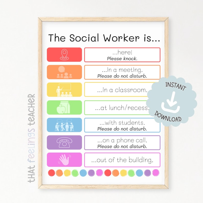 The Social Worker is Door Sign, Where is the Social Worker, Therapy ...