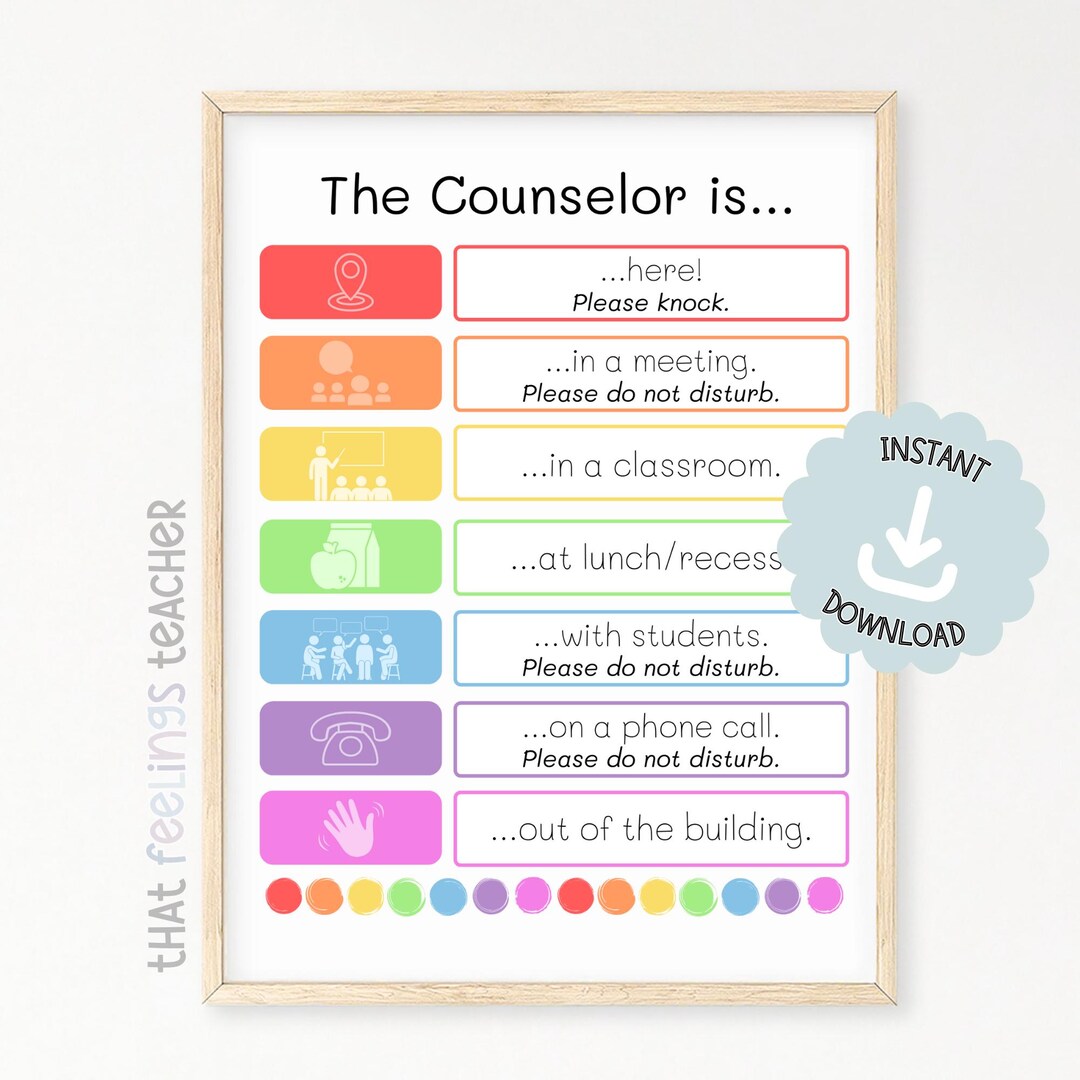 The Counselor is Door Sign, Where is the Counselor, Therapy Office ...