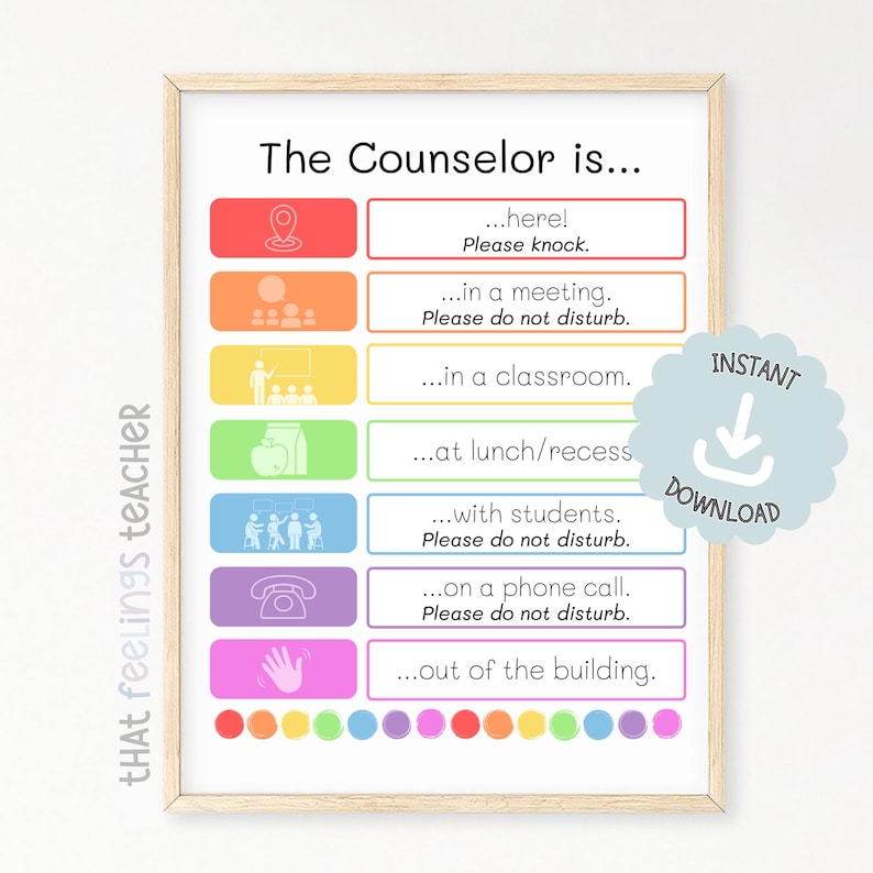 The Counselor is Door Sign, Where is the Counselor, Therapy Office ...