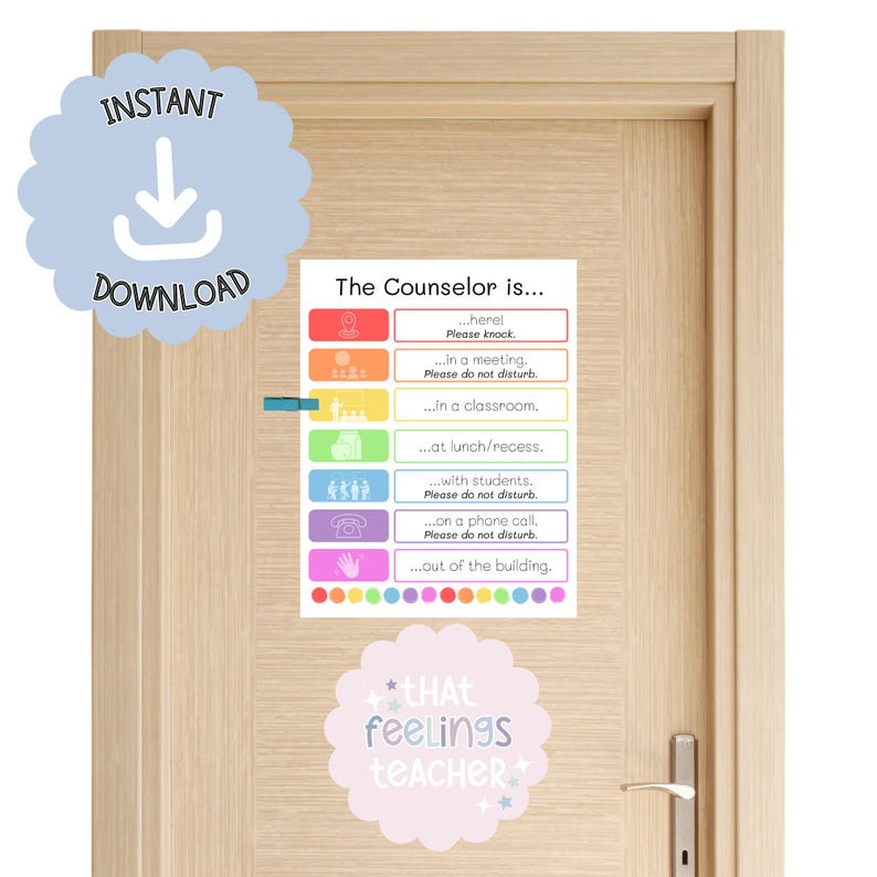 The Counselor is Door Sign, Where is the Counselor, Therapy Office ...