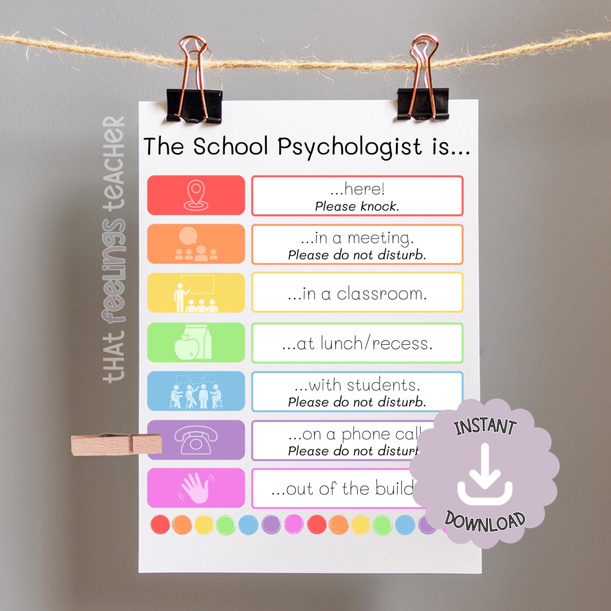The School Psychologist is Door Sign, Where is the School Psychologist ...
