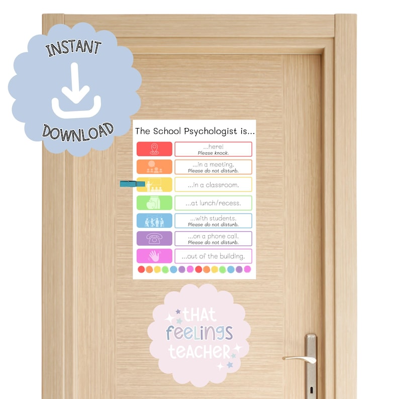 School Psychologist Door Sign, Where is Printable (digital Download) - Etsy