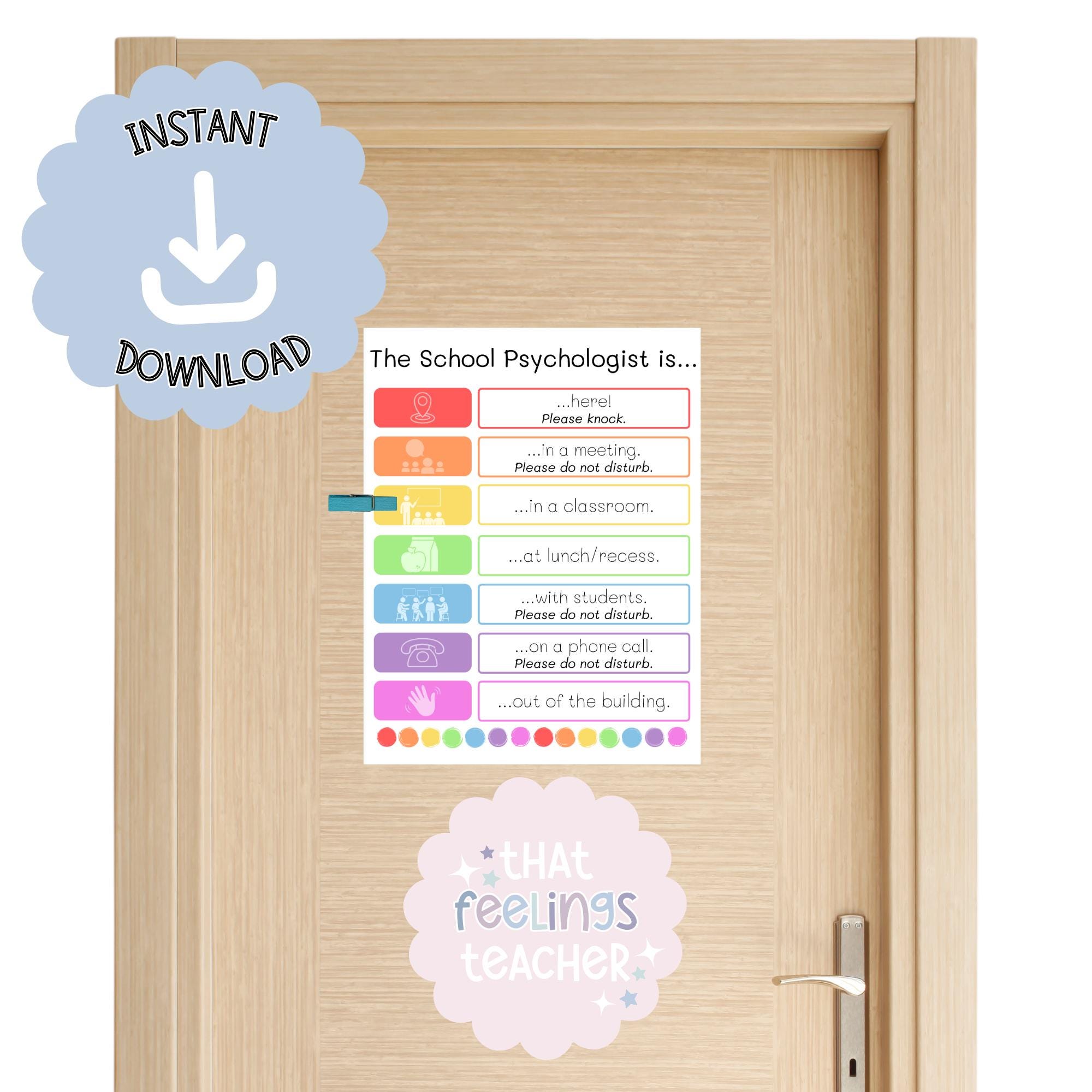 School Psychologist Door Sign, Where is Printable (digital Download) - Etsy