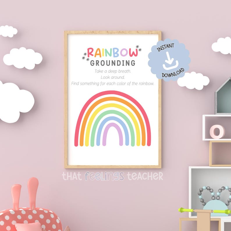 Rainbow Grounding Strategy, Mindfulness, Calm, Grounding Technique ...