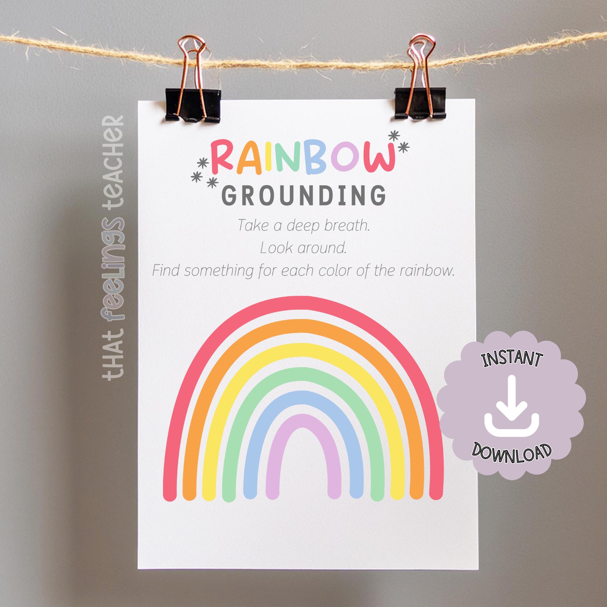 Rainbow Grounding Technique, Classroom Calm Down Poster (digital ...