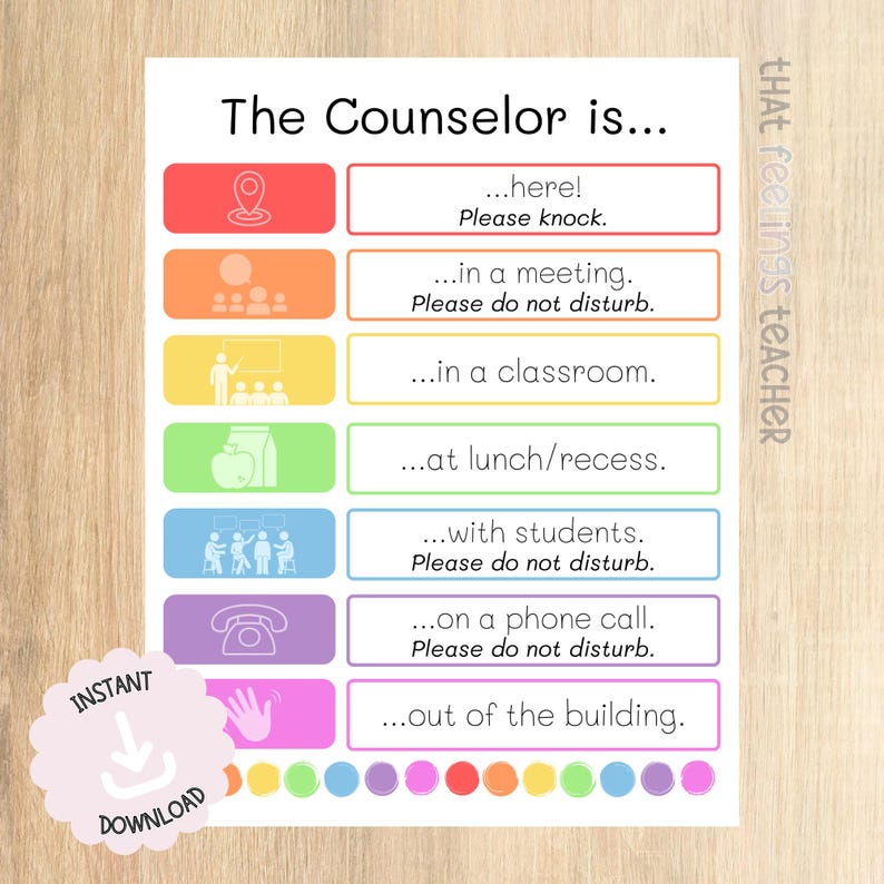 The Counselor is Door Sign, Where is the Counselor, Therapy Office ...