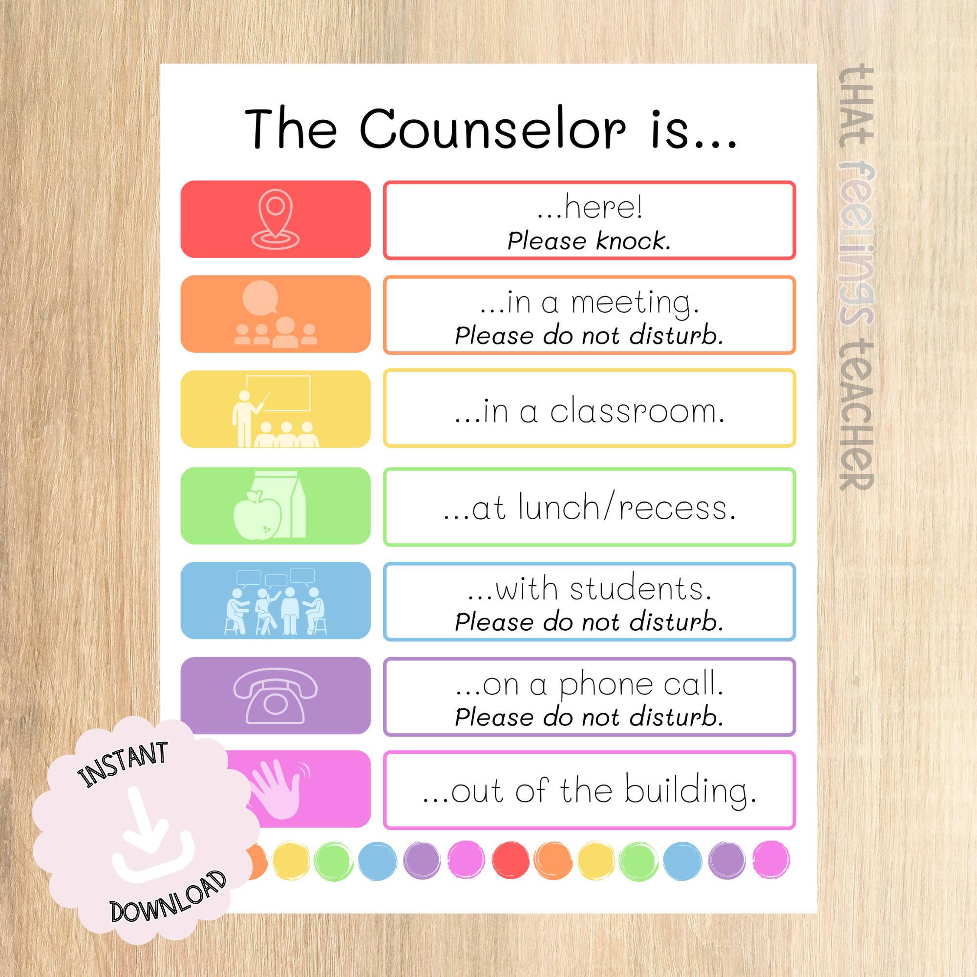 The Counselor is Door Sign, Where is the Counselor, Therapy Office ...