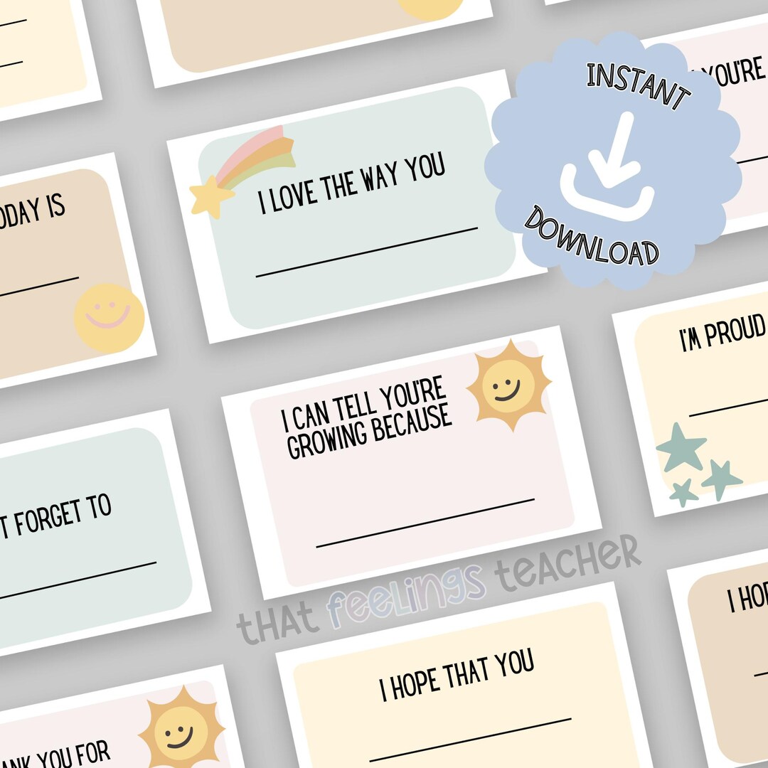 Encouragement Cards for Students, Kids, Friends, Printable, Fill in the ...