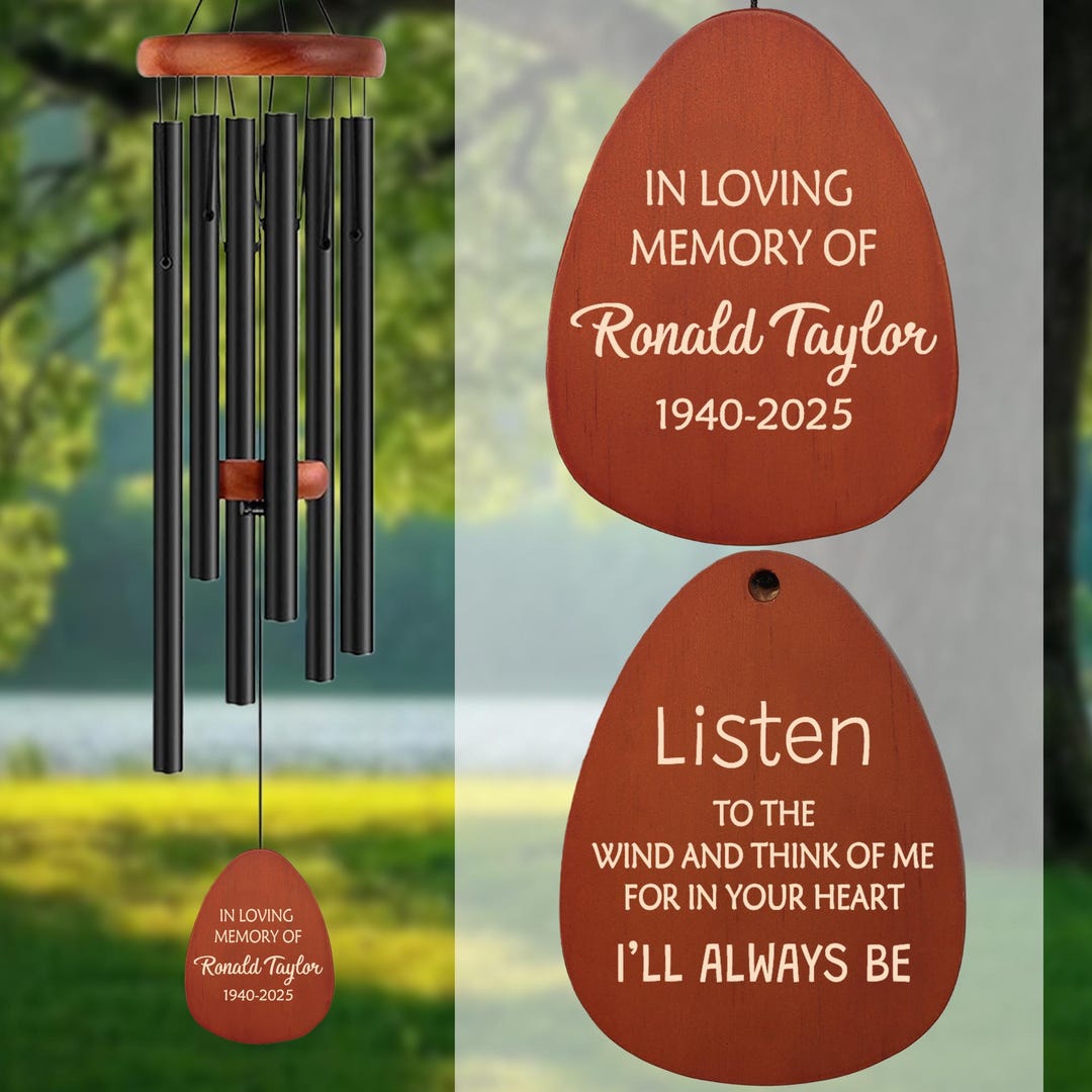 Memorial Wind Chimes Personalized, Memorial Keepsake, Sympathy Gift ...