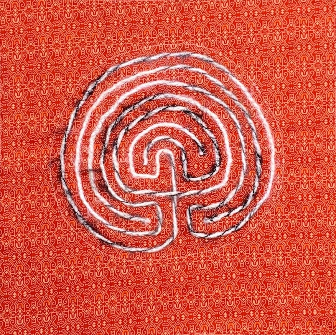 Finger LABYRINTH Quilted Lap Labyrinth Persimmon Color SALE - Etsy