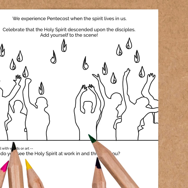 Pentecost Educational Coloring Sheet - Download and Print! - Etsy