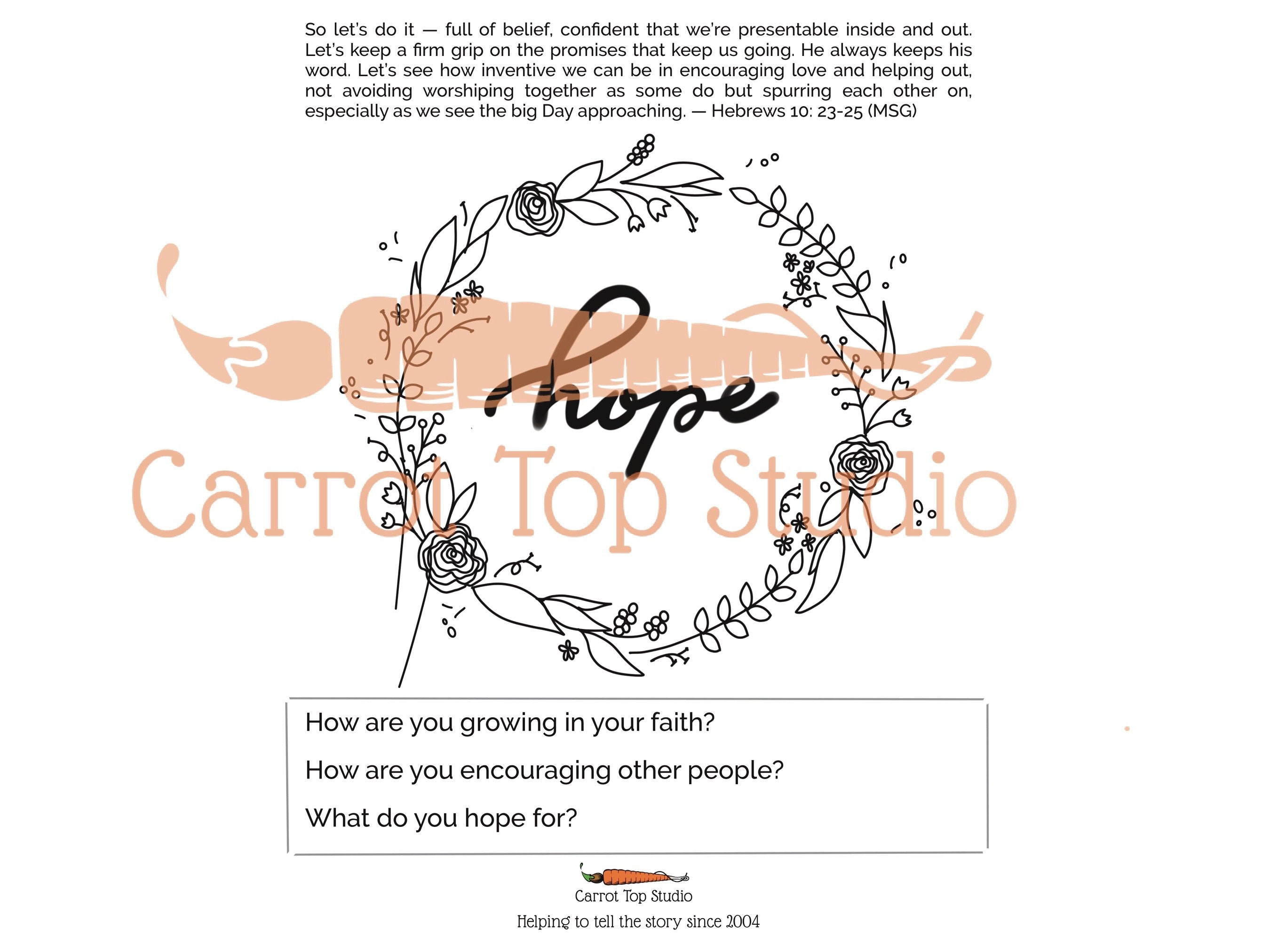 Digital Download Coloring Page - HOPE - Church School - Etsy