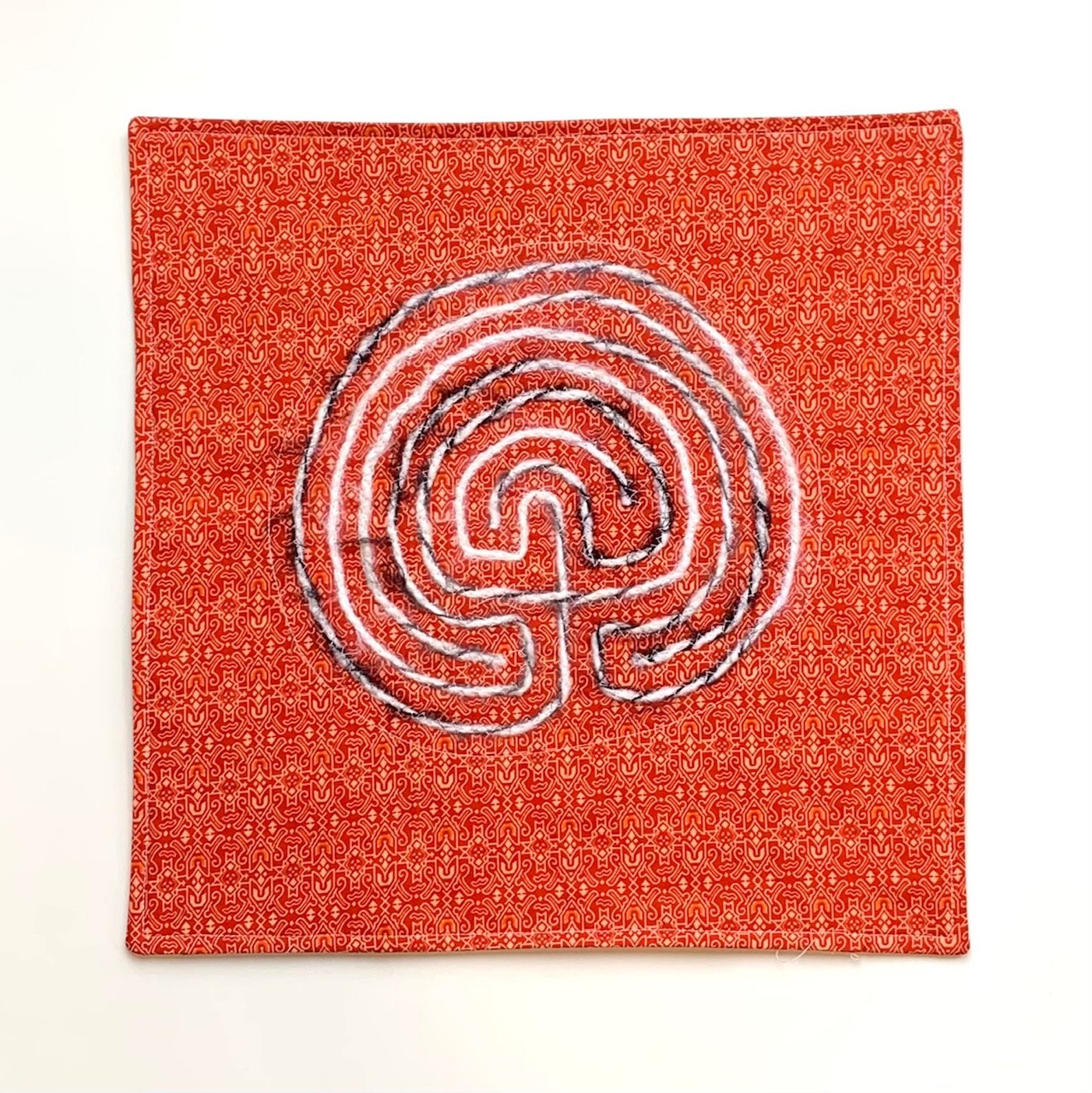 Finger LABYRINTH Quilted Lap Labyrinth Persimmon Color - Etsy