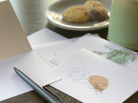 Nature Line Drawings NOTE CARDS Set SALE Blank Inside - Etsy