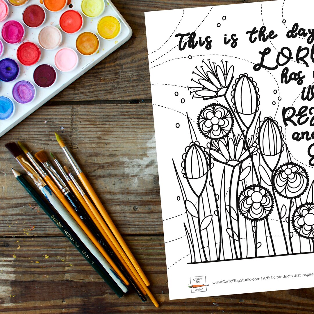 Download and PSALM 118:24 COLORING Page - Etsy