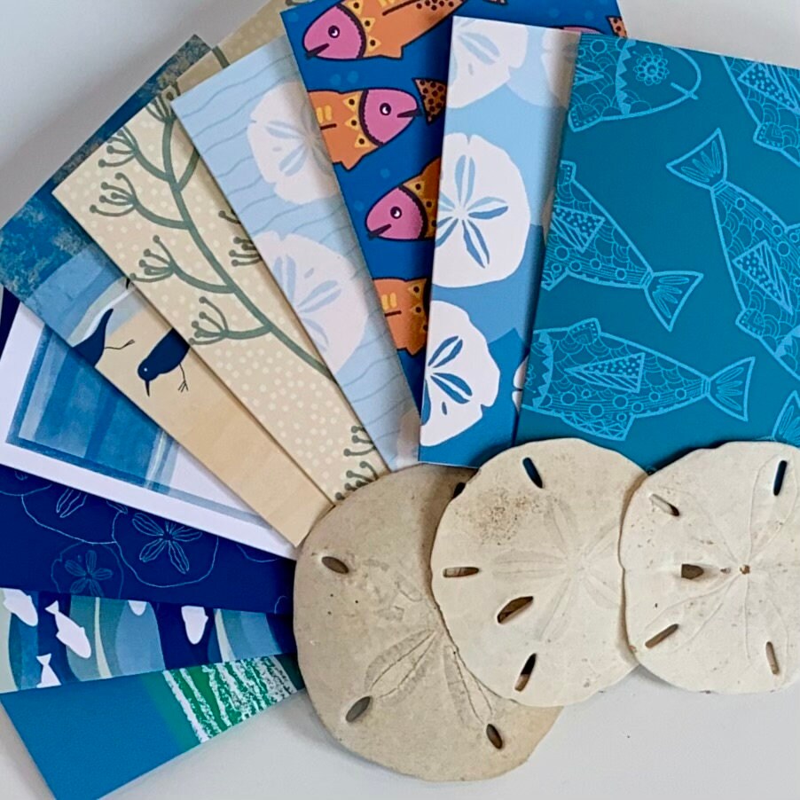 Note Card Set of 10 Beach, Coastal, Shore blank Inside 10 Different ...