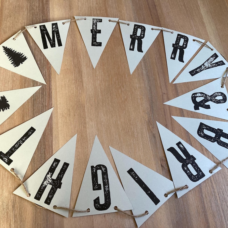 Merry and Bright Banner - Etsy