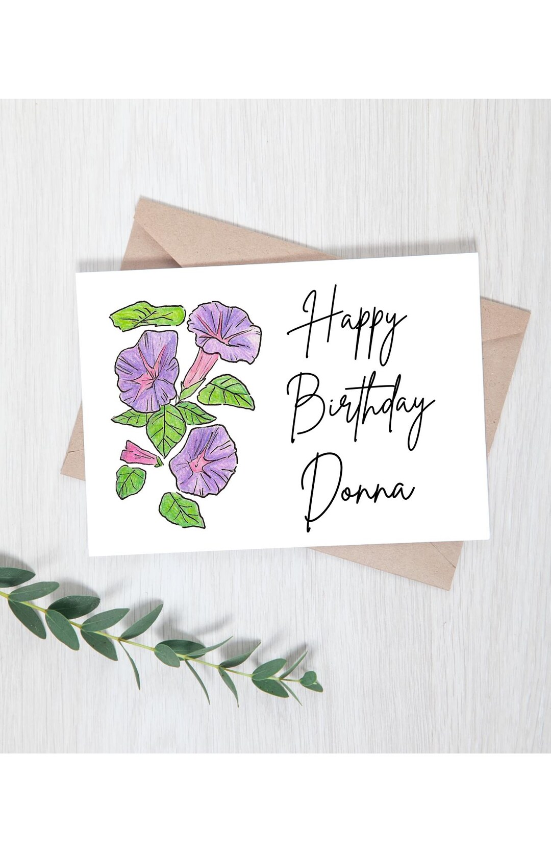 Custom September Birth Month Flower Morning Glory Card Personalized ...