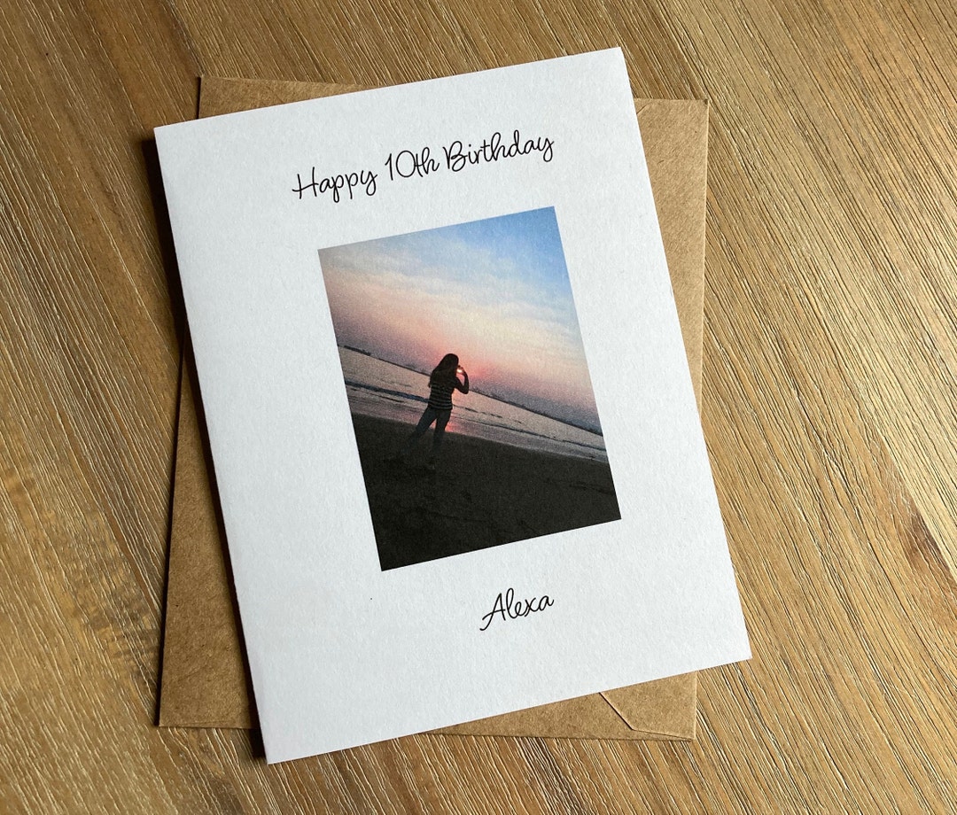 Custom Photo Birthday Card Personalized Card Picture Text Happy ...