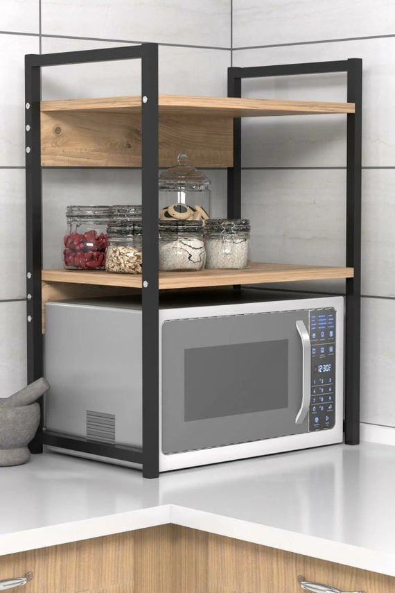 Truva 2 tier Microwave Oven Organizer Shelf Multipurpose Storage Rack Kitchen Shelves Storage Organization Kitchen Storage Space Saving Etsy