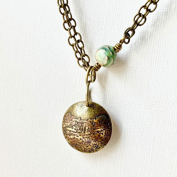 Womens locket necklace gold locket handmade locket long | Etsy