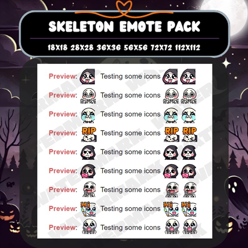 Cute Skeleton Emote Pack Playful Twitch, Kick & Discord Emotes ...