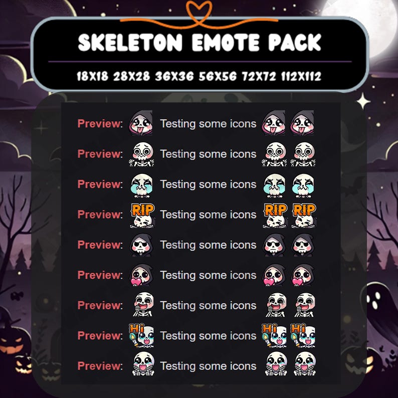 Cute Skeleton Emote Pack | Playful Twitch, Kick & Discord Emotes ...