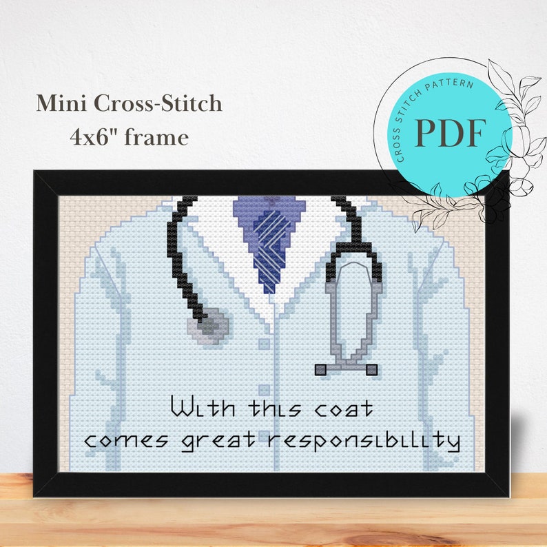 Doctor’s White Coat Mini Cross Stitch Pattern (instant PDF Download ...