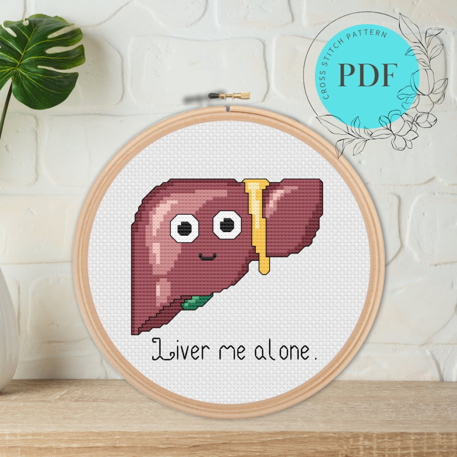 Funny Liver Cross Stitch Patterns “liver Me Alone” and “YOLO” (instant ...
