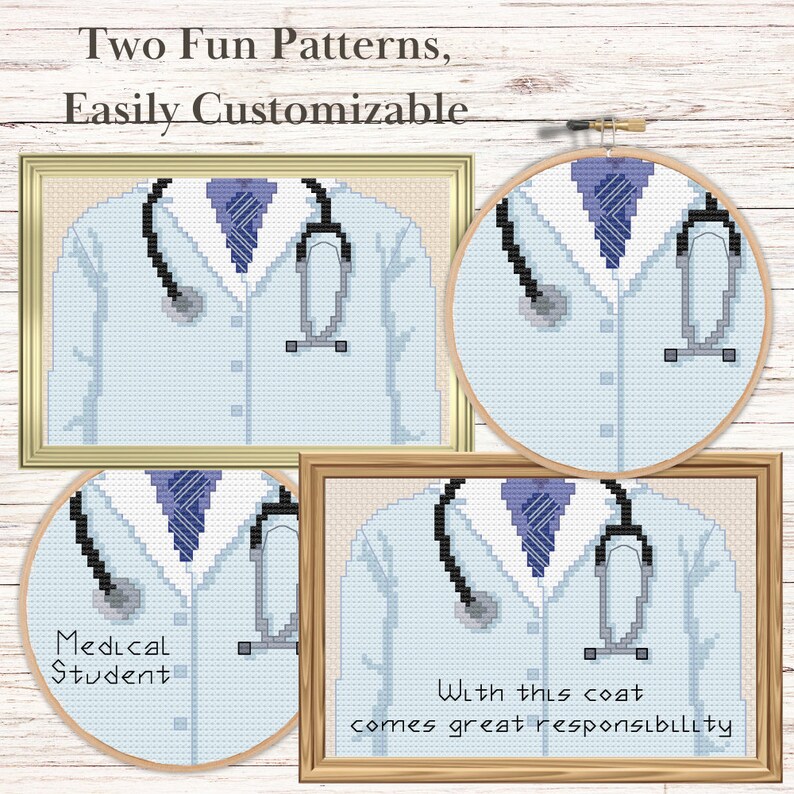 Doctor’s White Coat Mini Cross Stitch Pattern (instant PDF Download ...