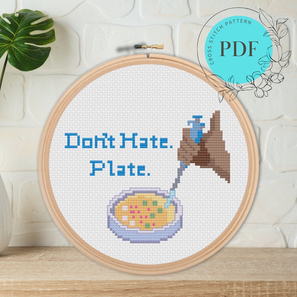 Don’t Hate, Plate! Pipette Funny Science Lab Cross Stitch Pattern ...