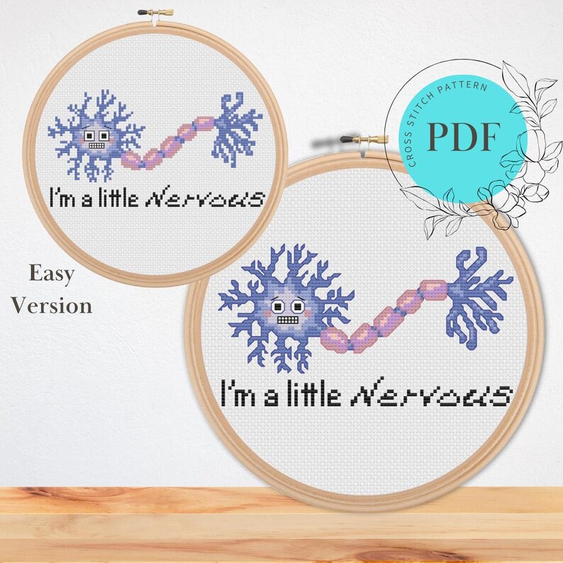Funny Neuron Cross Stitch Pattern Bundle (instant PDF Download), “on My ...