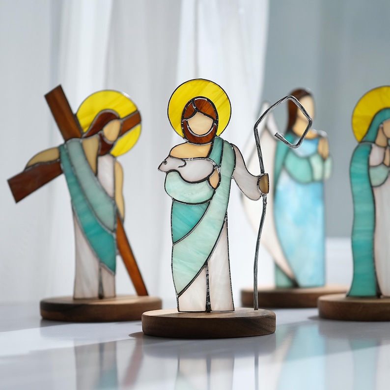 Guardian Angel Stained Glass Art, Suncatcher Decor Religious Gifts ...